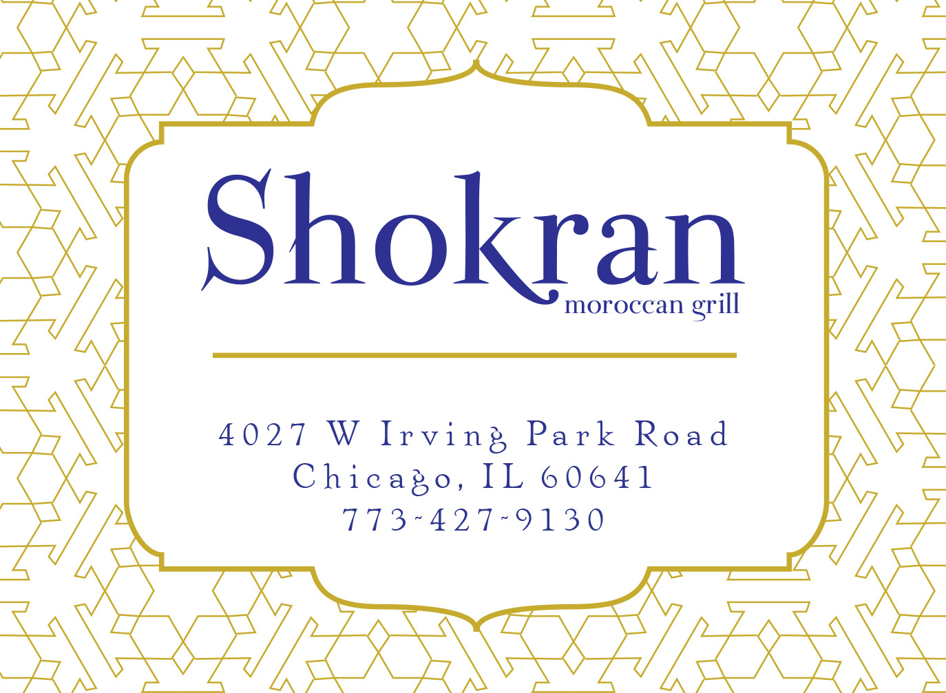 Shokran Rebrand + Menu Design by Jillian Nickell on Dribbble