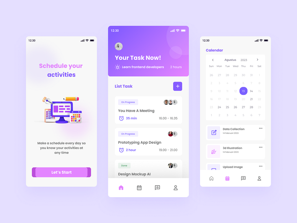 Schedule Management App by andibrhnddn on Dribbble