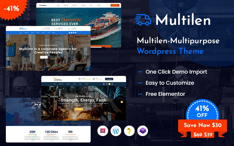 Multi-Purpose WordPress Theme by Md Majedul Islam on Dribbble