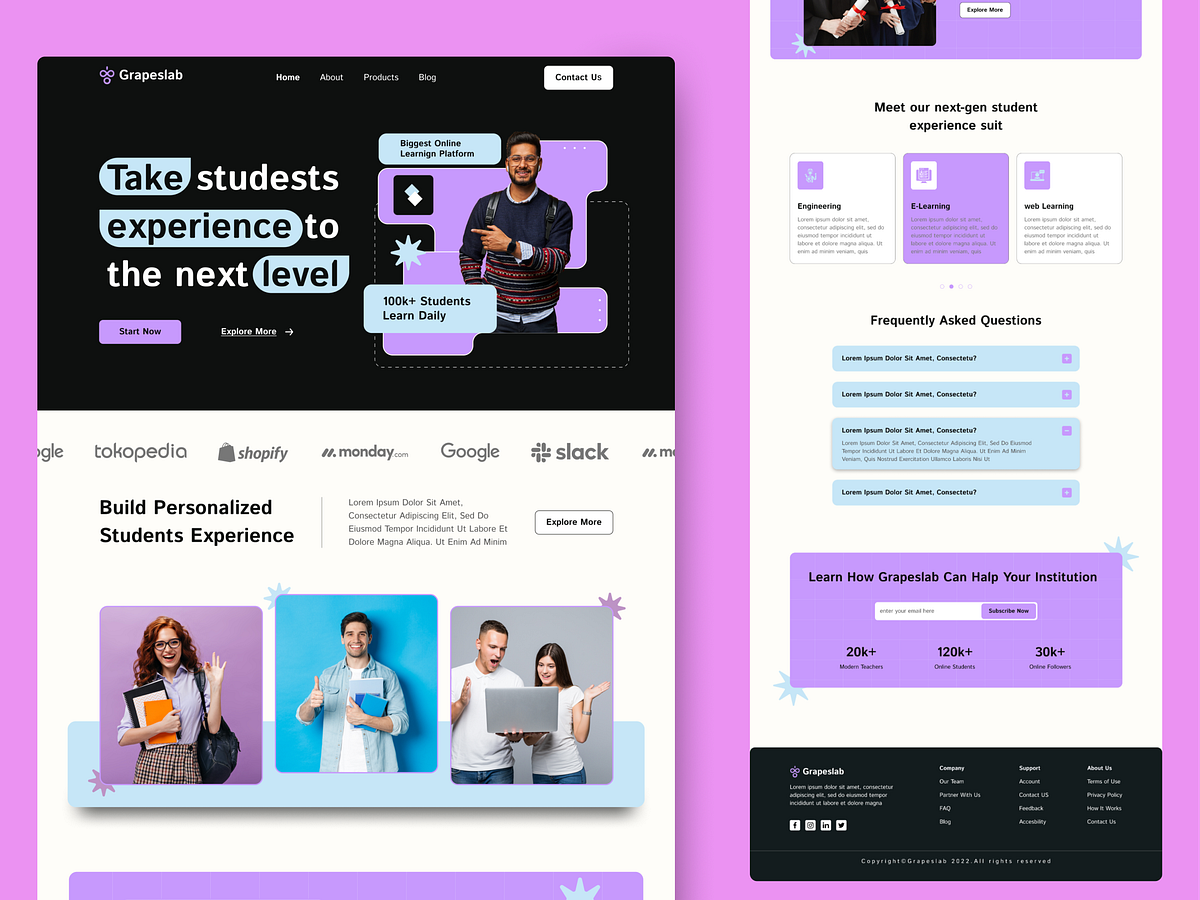 E- Learning Website UI Design Concept by Nazmul Haque on Dribbble