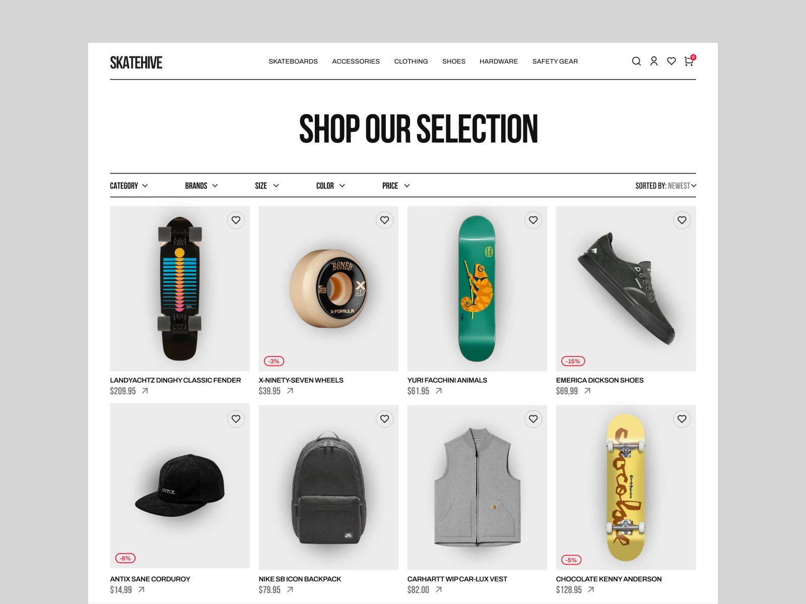 Skateboard Ecommerce website | Shop Page by Abdellah Askane on Dribbble