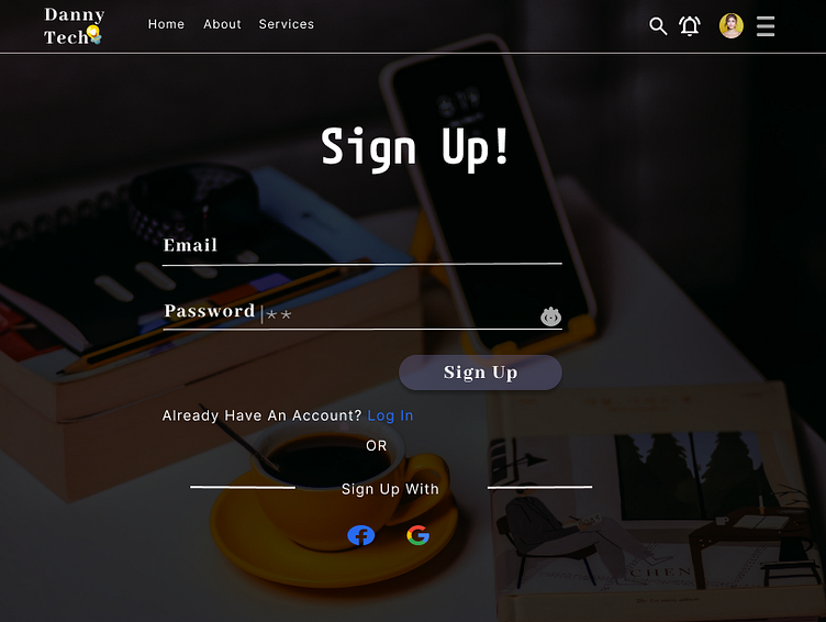 my sign up project by Ayodele Segun on Dribbble