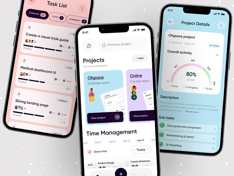 Project Management App UI by Ofspace UX/UI on Dribbble