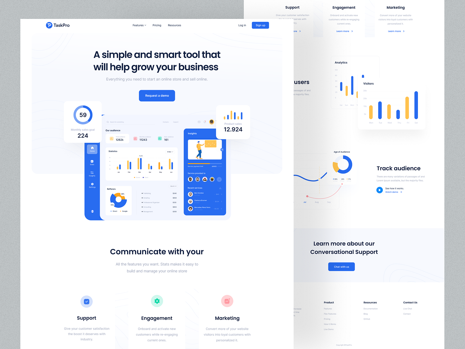 Task Management Landing Page Design by Hasan for PageX on Dribbble