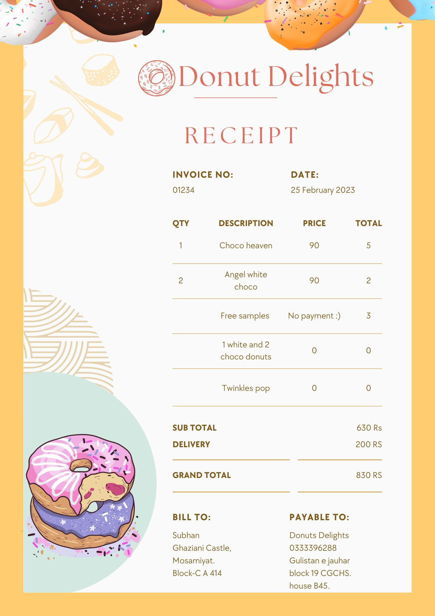 Receipt Design For Client by Areeqa shoaib on Dribbble