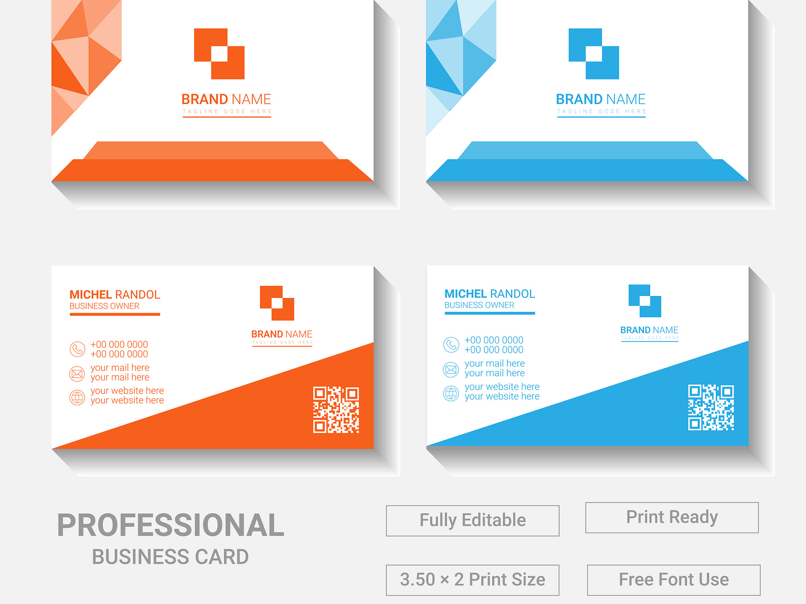 Modern Business Card Template Design by Umama moyna on Dribbble