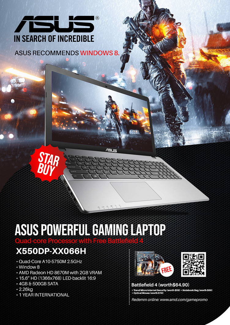Asus Gaming laptop advertisement design by Kaung Myat Thu on Dribbble