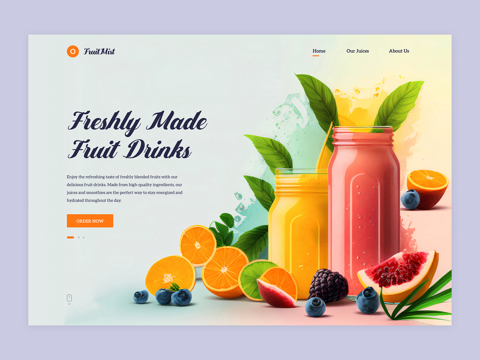 Fruit Smoothie - Web Design by Ota Skvor on Dribbble