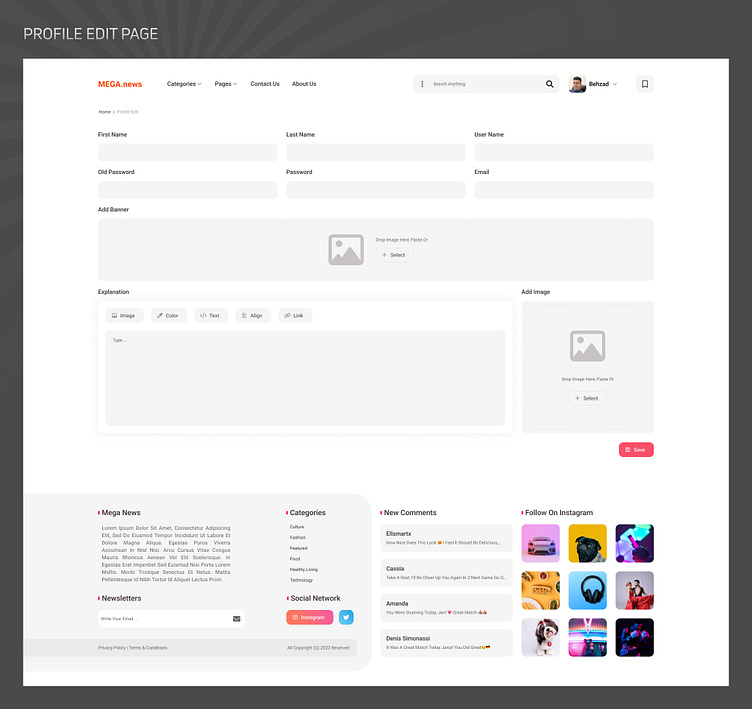 Free News & Magazine Figma Template by pashaei behzad for Oniex™ on ...