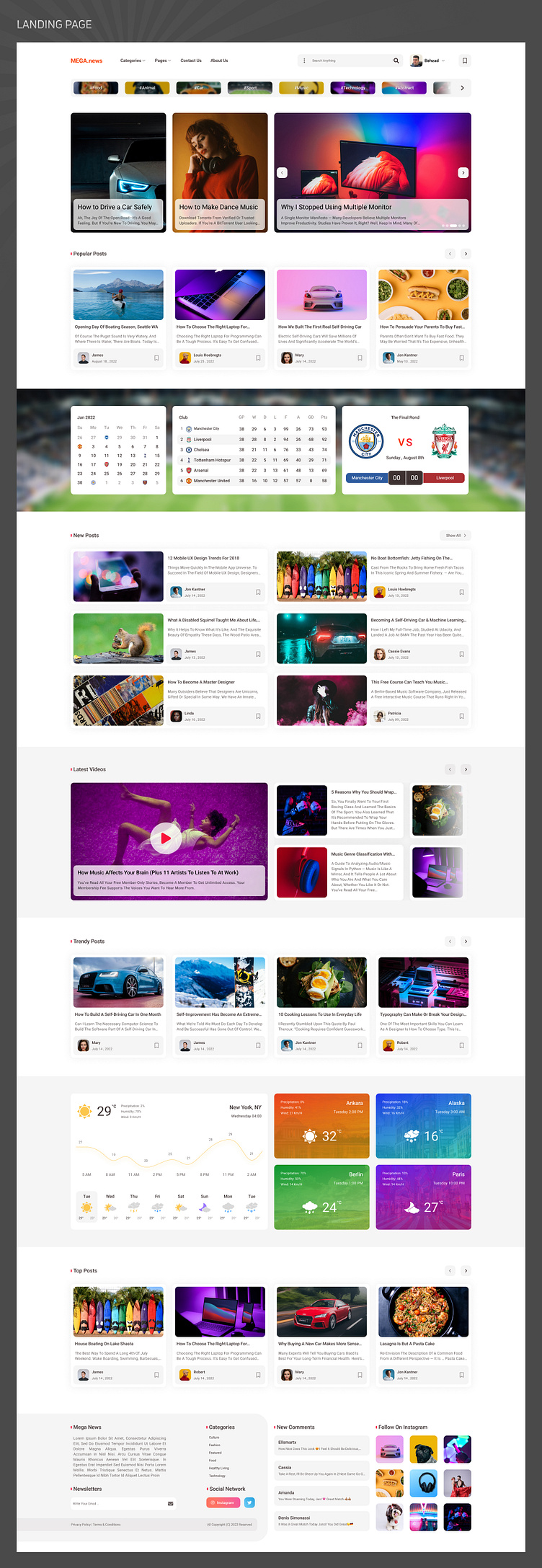 Free News & Magazine Figma Template by pashaei behzad for Oniex™ on ...