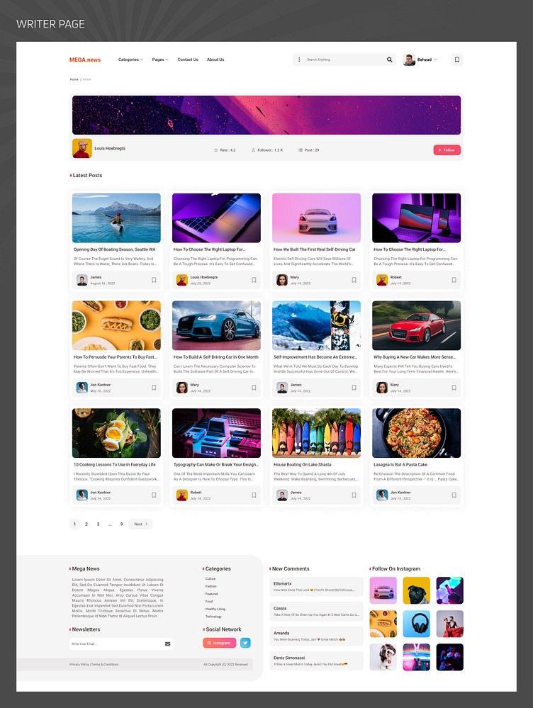 Free News & Magazine Figma Template by pashaei behzad for Oniex™ on ...