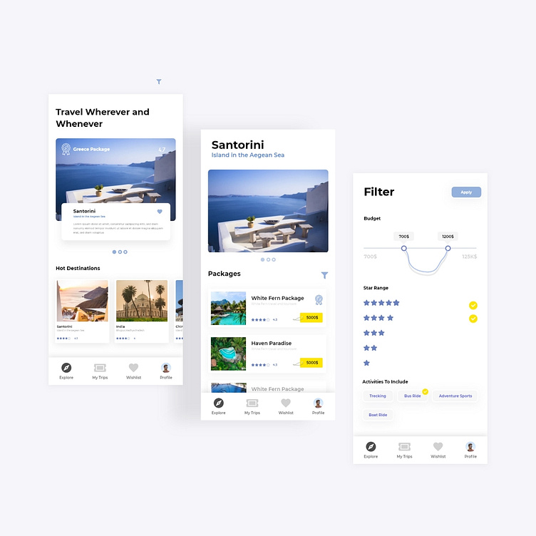 Travel Planning APP UI/UX Design by Sajjad Hossain on Dribbble