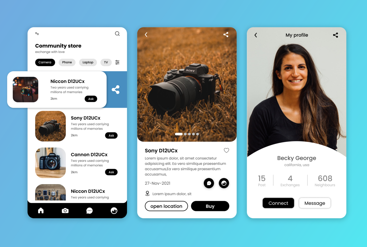 Photography Camera Buy APP UI/UX Design by Sajjad Hossain on Dribbble