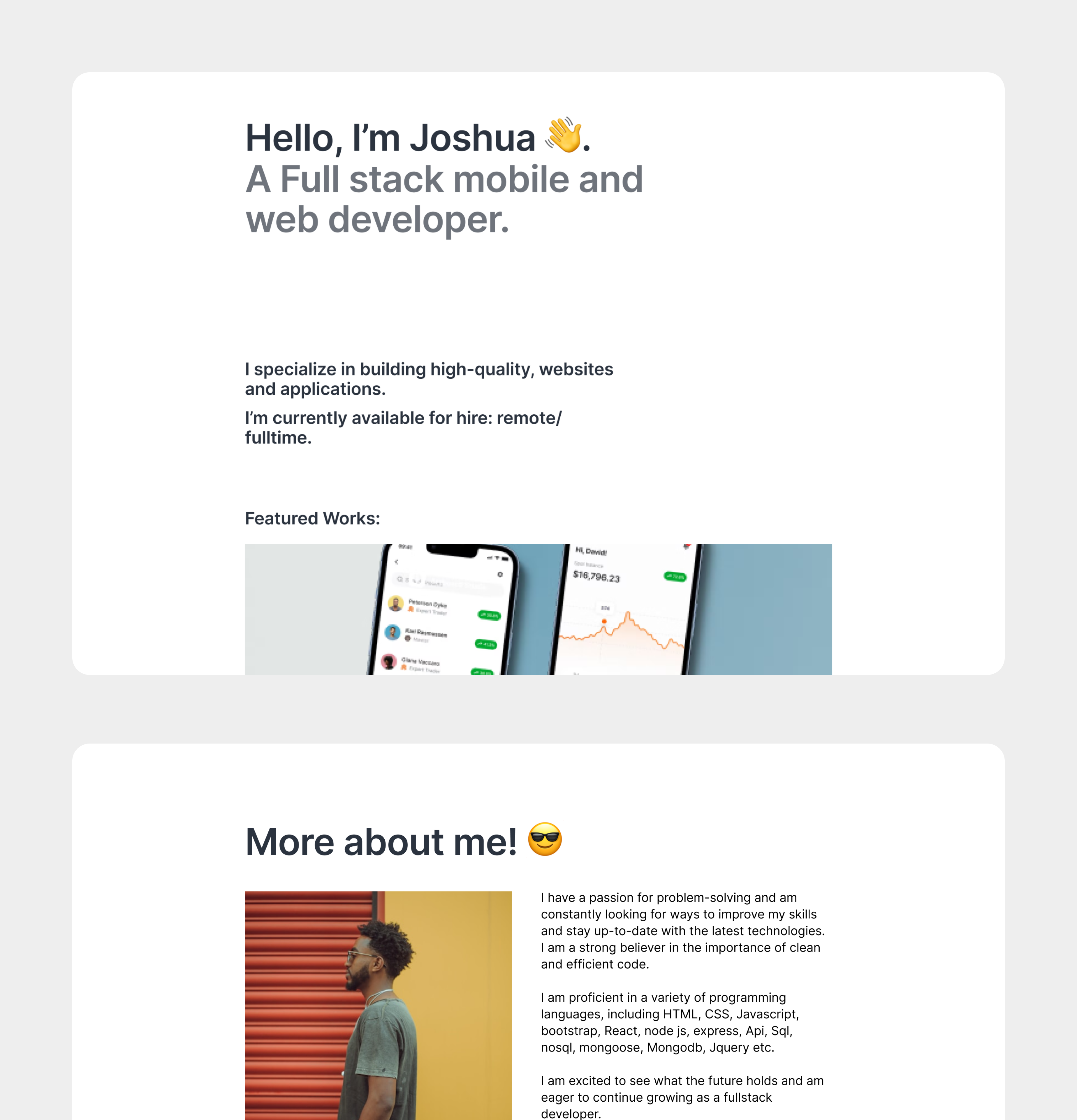 Dev portfolio by Casmirjnr on Dribbble