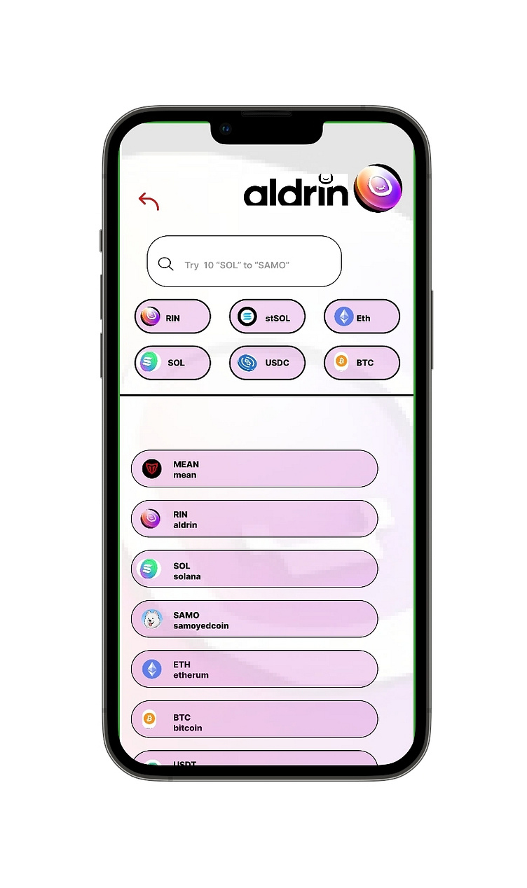 Aldrin dex mobile wallet by omidiran toheeb on Dribbble