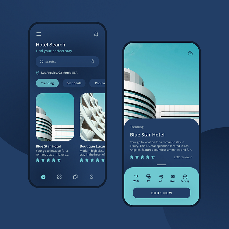 Hotel App Design Concept by UI by Divi on Dribbble