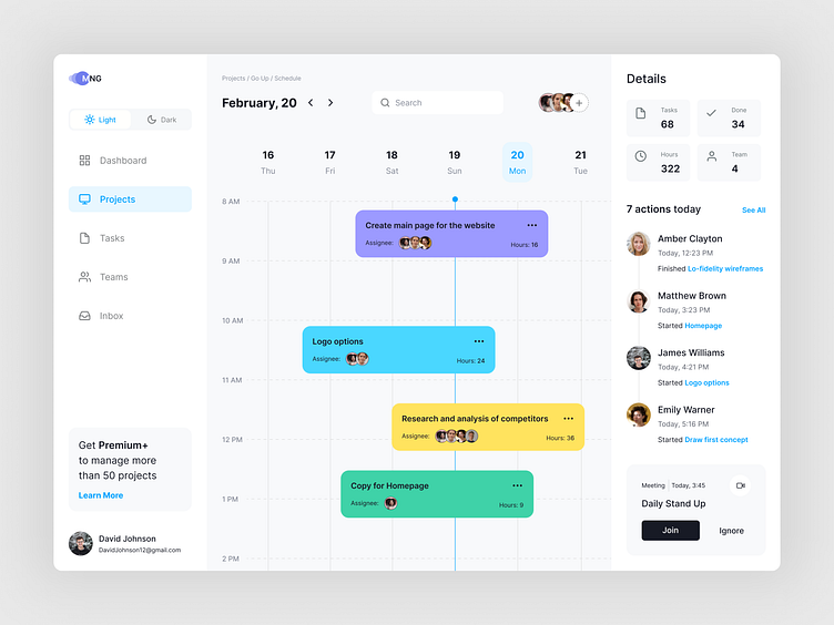 Project Timeline Dashboard (SaaS) by Anastasia Horokhova on Dribbble