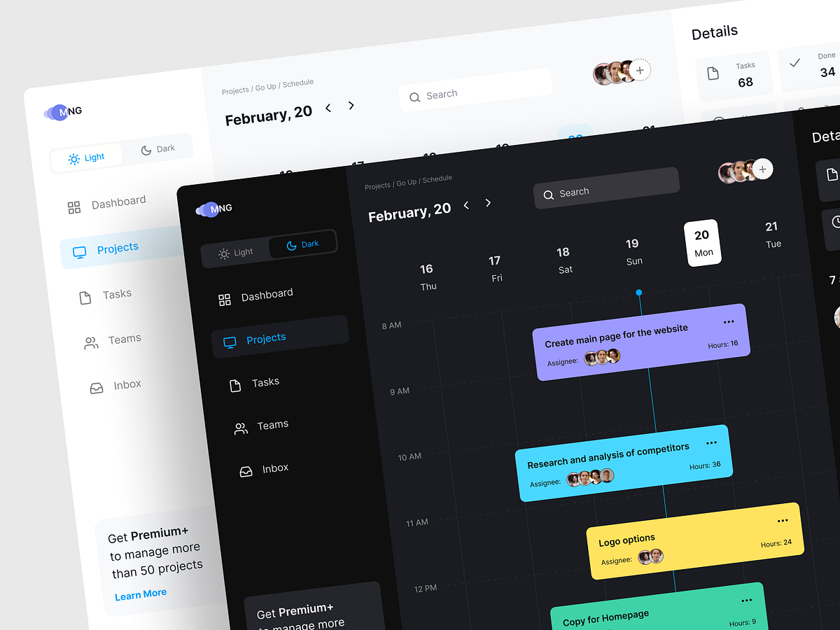 Project Timeline Dashboard (SaaS) by Anastasia Horokhova on Dribbble
