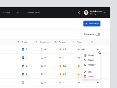 Table Dropdown by Kevin Dukkon on Dribbble