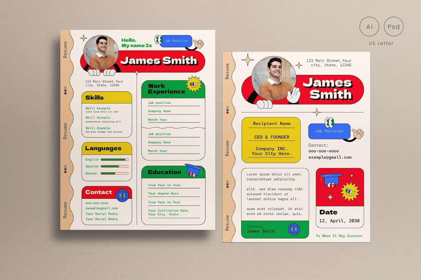 Green Retro Resume by Design My CV on Dribbble