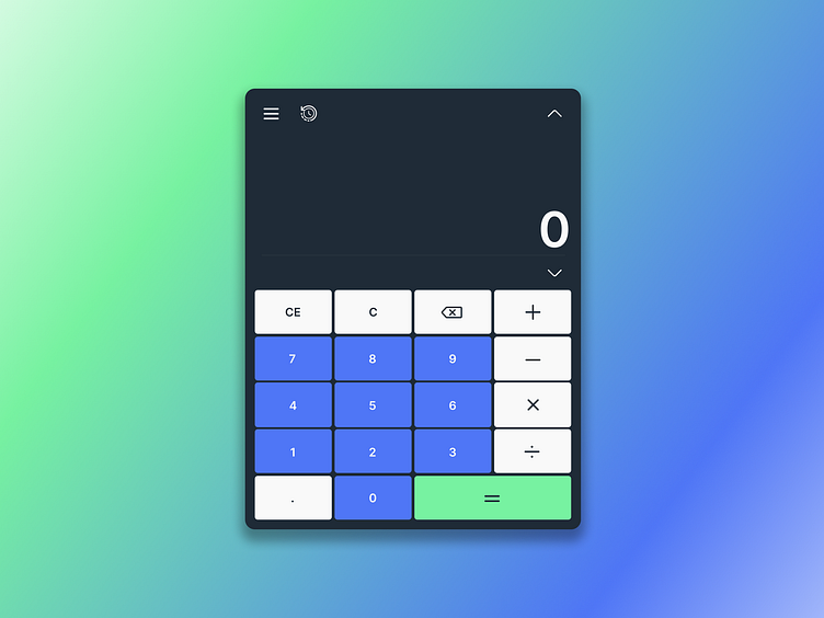 Calculator UI by Hafiz Ali Mohamed Hanif on Dribbble