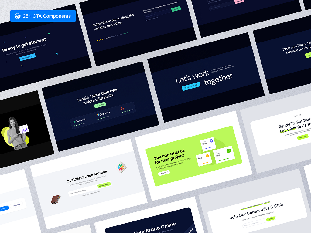 🔥Unique 25+ CTA Components Design. by webocean.io on Dribbble