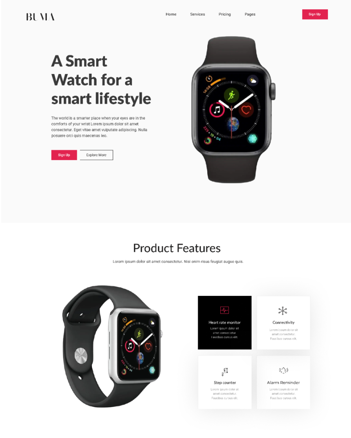 Smartwatch Landing Page by Moses Abisola on Dribbble