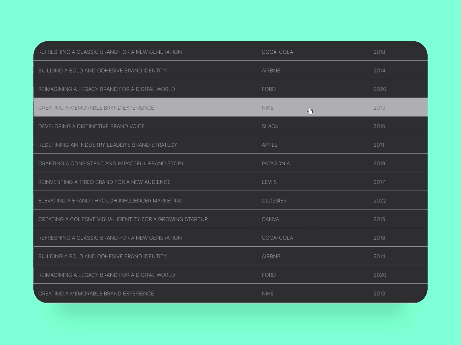 Portfolio List by Simona Pralea for Bookmark on Dribbble