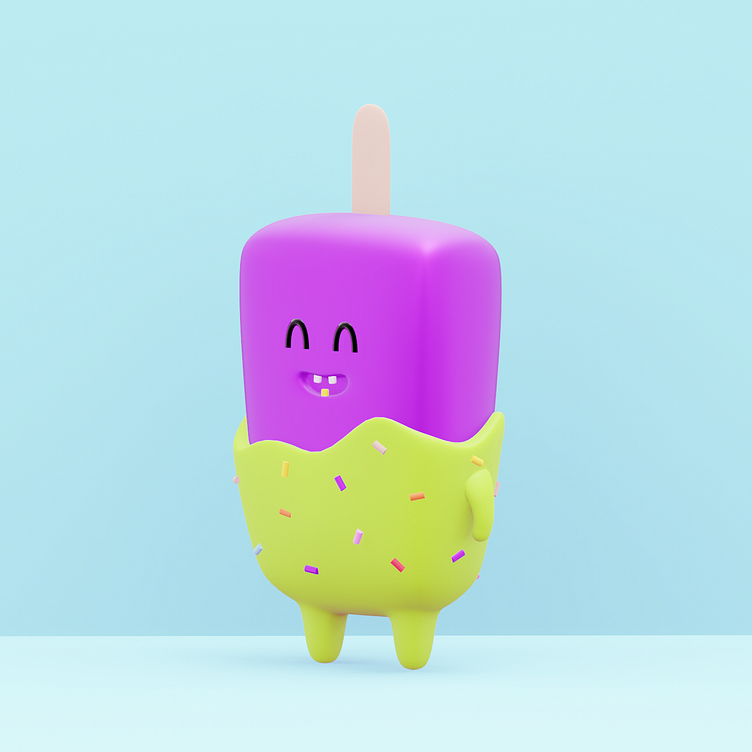 3D render - ice cream character modeling by Herbert Garibaldi on Dribbble