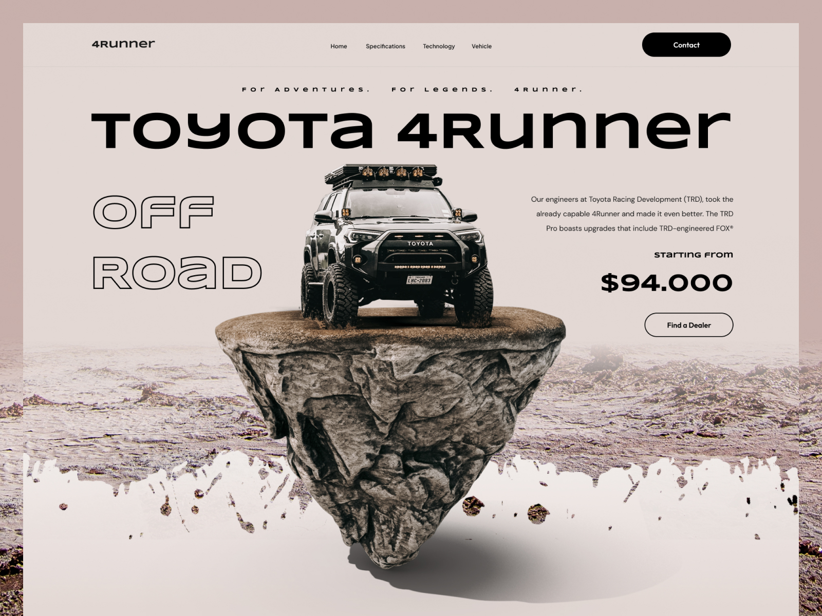 Off-Road Vehicle Landing Page by Connor Roberts for IntellRocket on ...