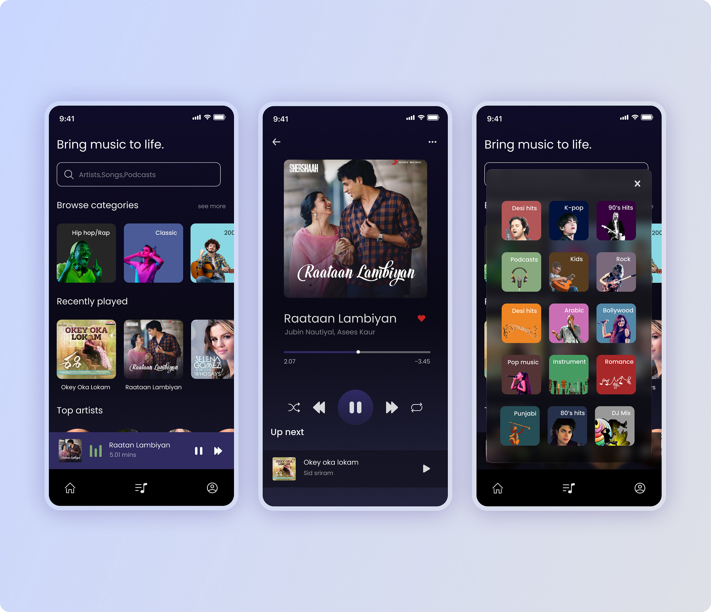Music Player Mobile App Ui Design By Shireen Nuthalapati Yesukumar On
