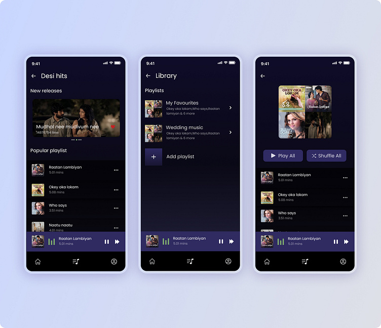 Music Player Mobile App UI Design by Shireen Nuthalapati Yesukumar on ...