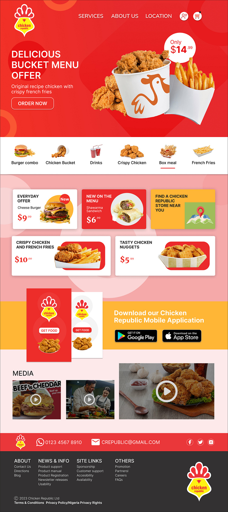 FOOD CHAIN LANDING PAGE DESIGN by Damola Olatunji on Dribbble