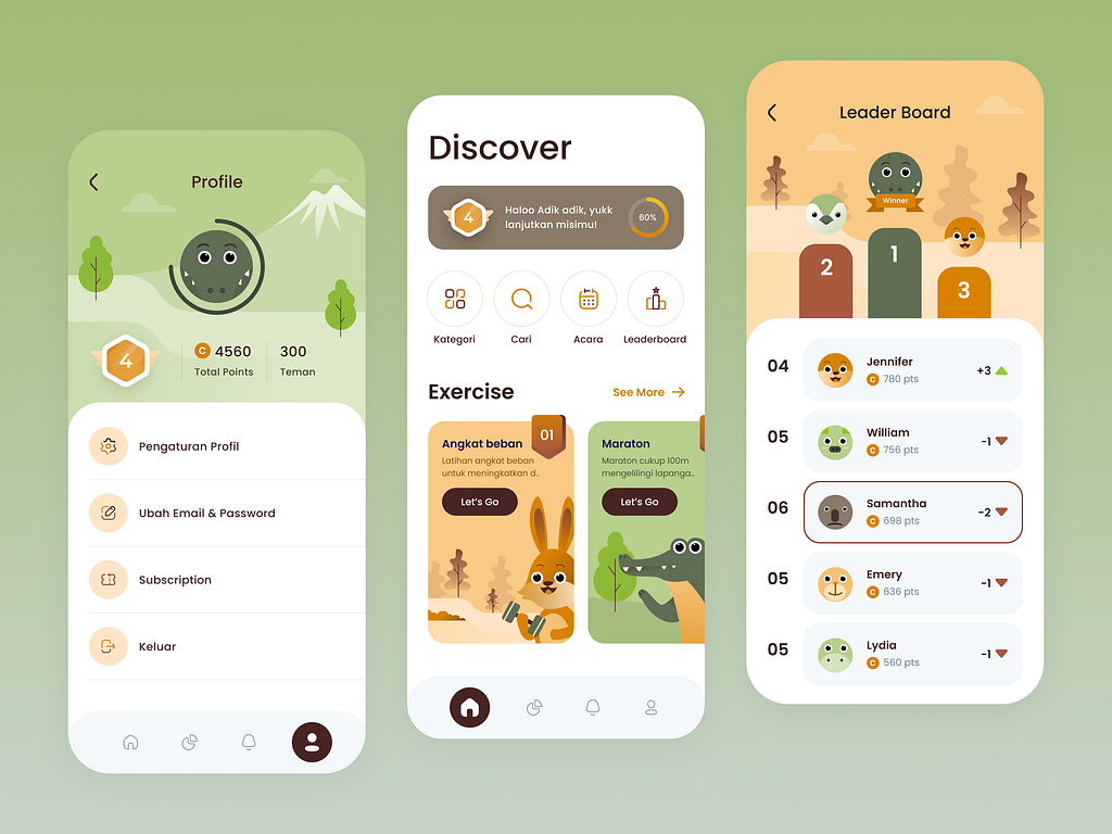 Exercise Game App Explorations by Salung Paperpillar for Paperpillar on ...