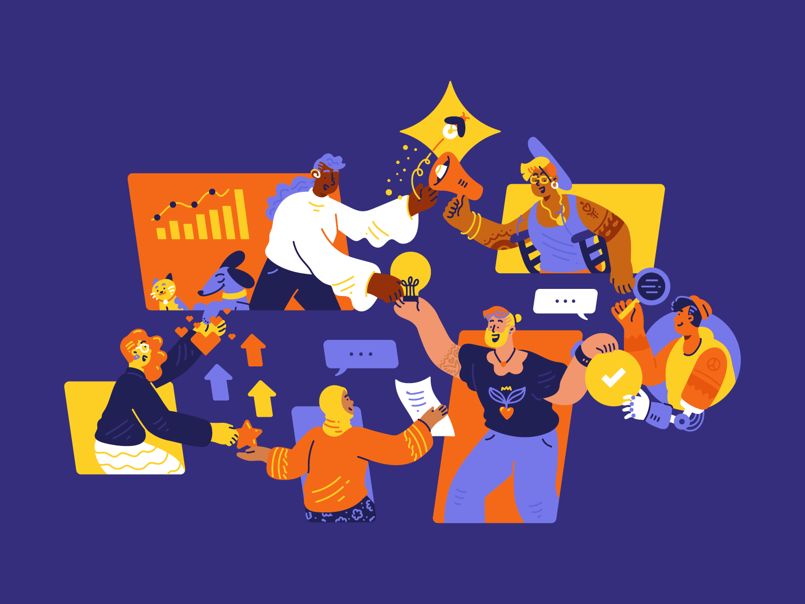 Custom Team illustration by Getillustrations on Dribbble