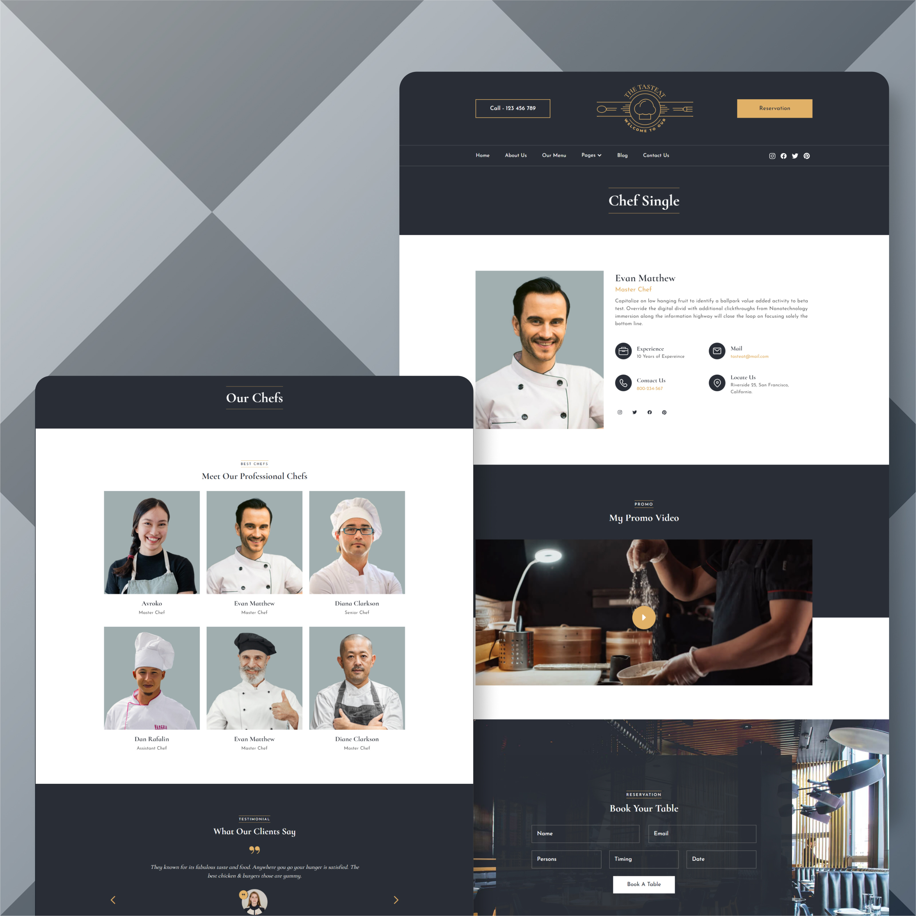 TasteEat - Restaurant Webflow Website Design Template Portfolio by ...