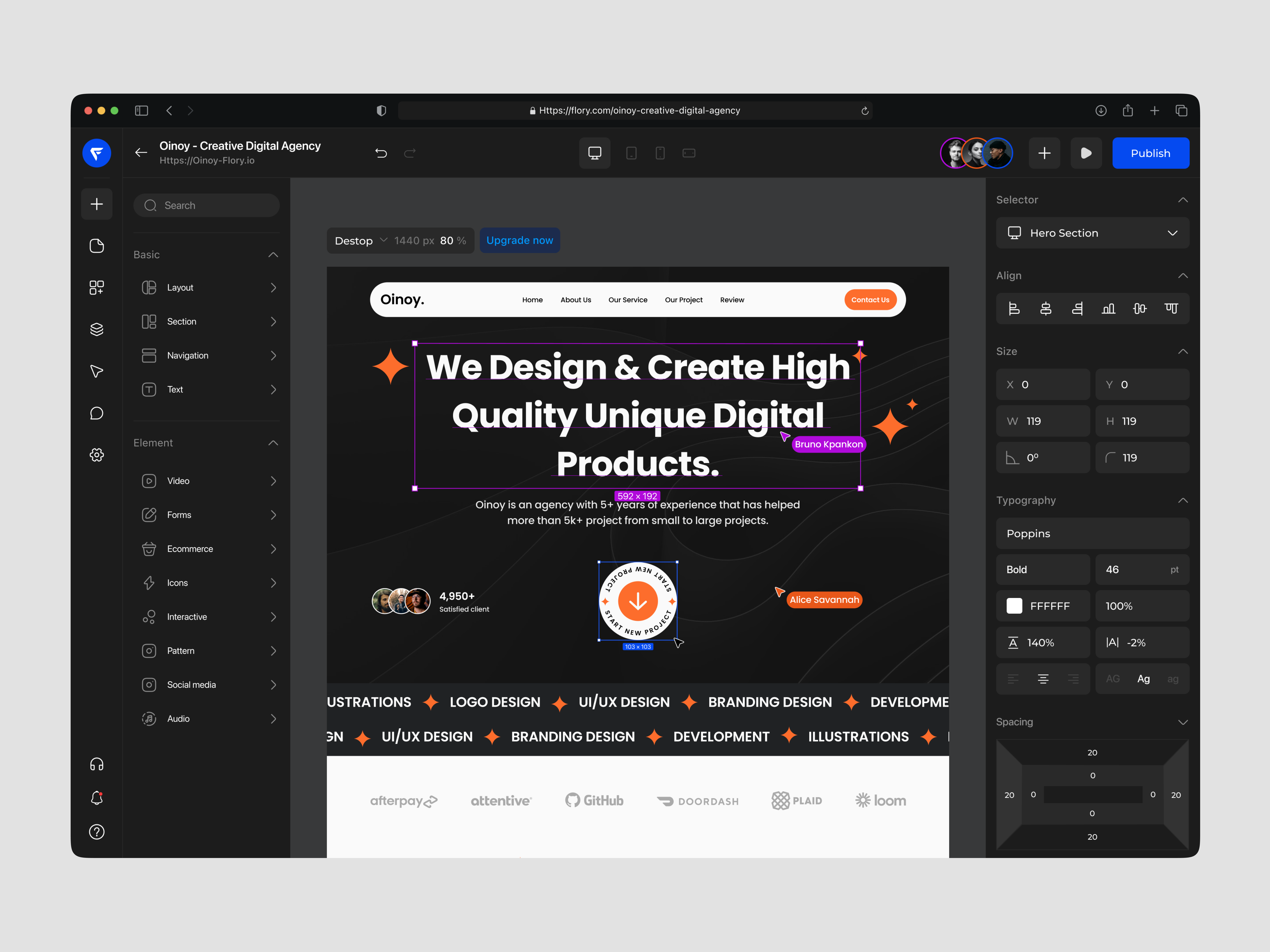 Flory Web Builder No Code - Dark Mode by Eonn Design on Dribbble