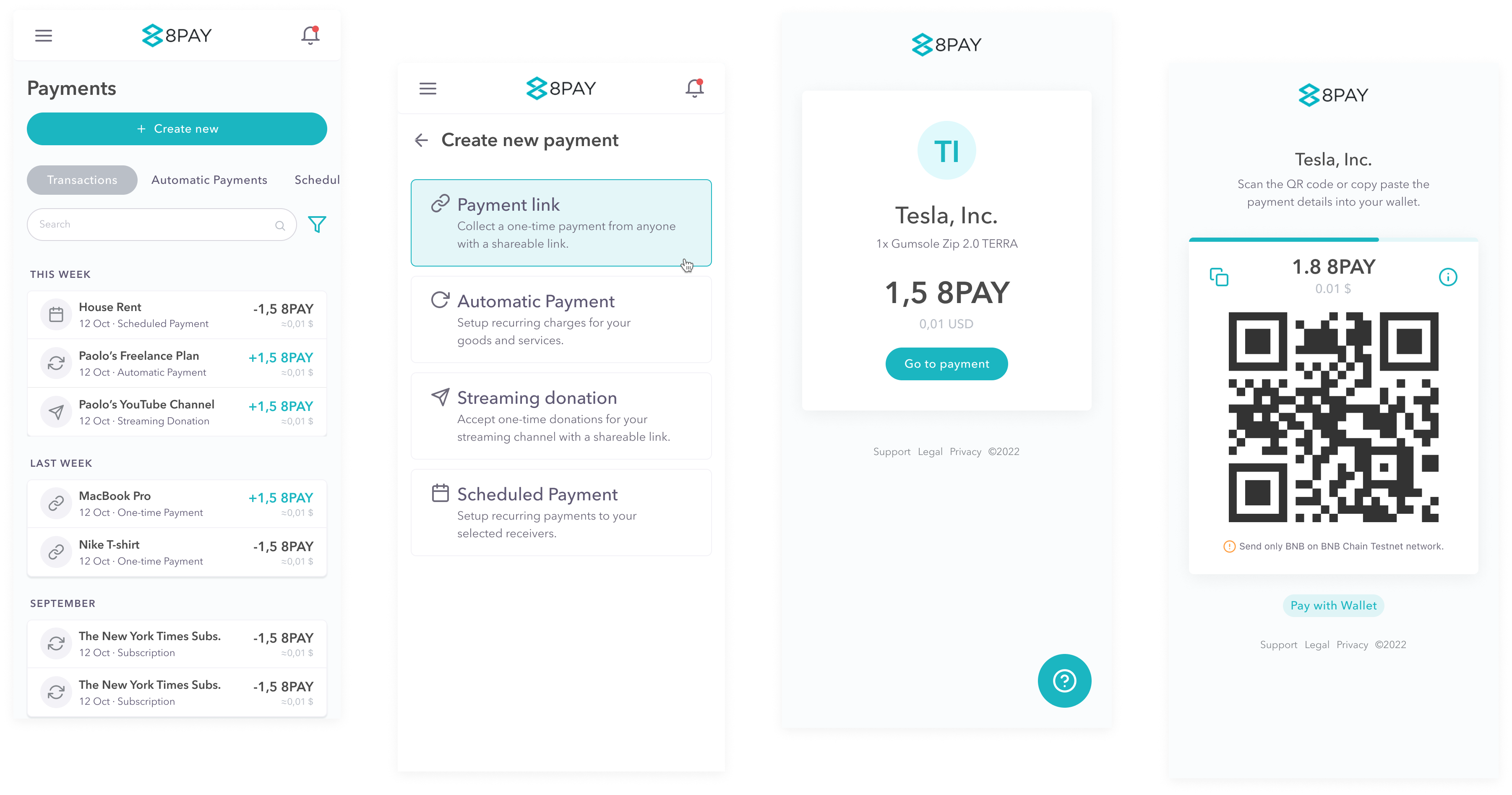8PAY - The app to pay with all cryptocurrencies by Paolo Tripodi for Moze on Dribbble