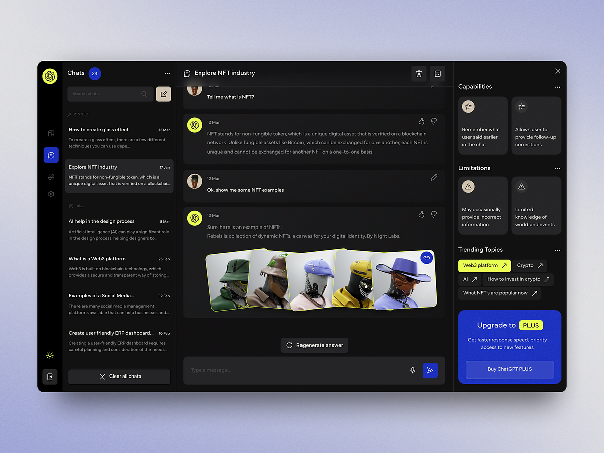 ChatGPT - AI Concept Redesign by Arounda Product & UI/UX for Arounda: UX/UI & WEB on Dribbble