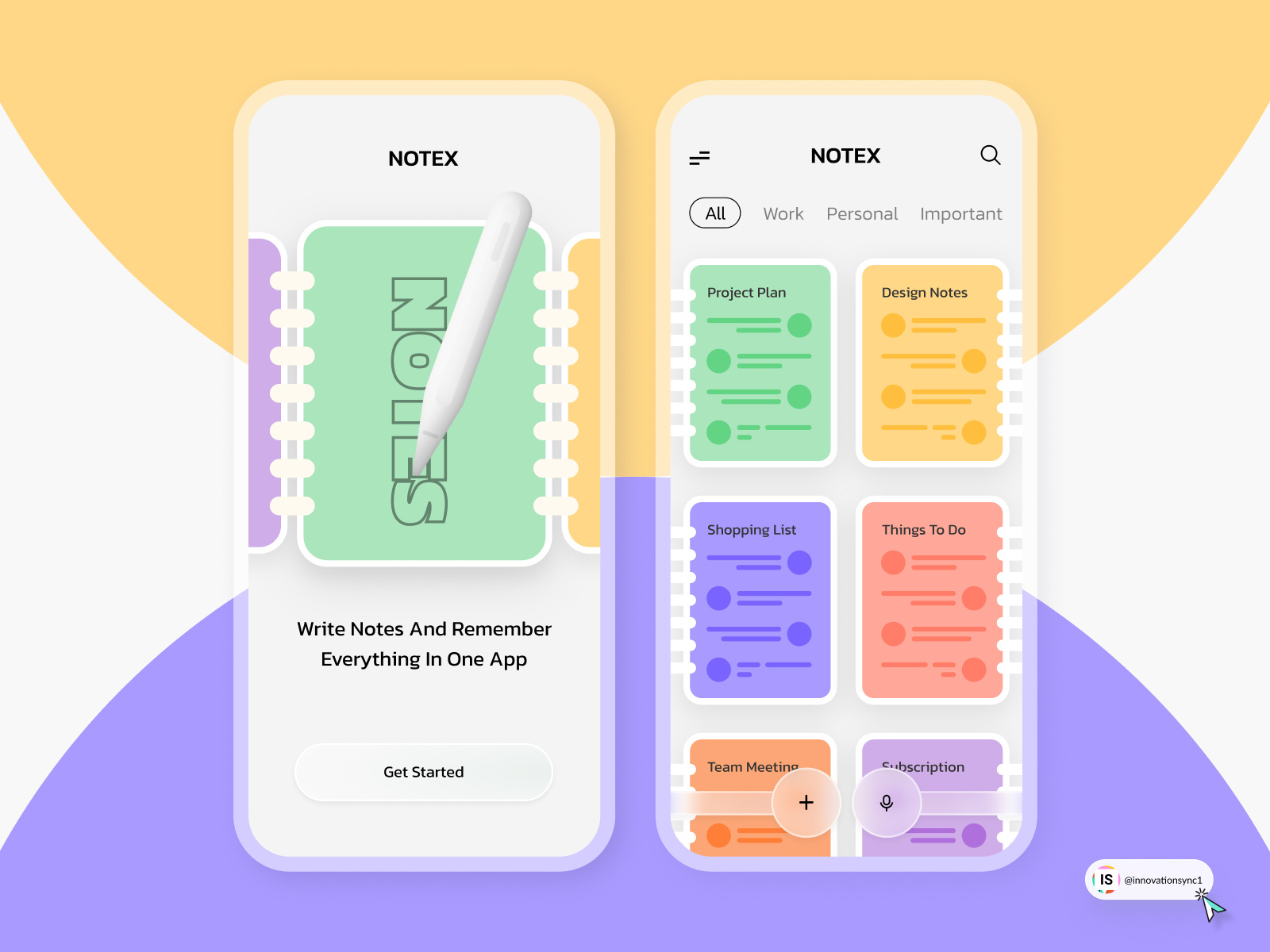 Notes App Design by InnovationSync on Dribbble