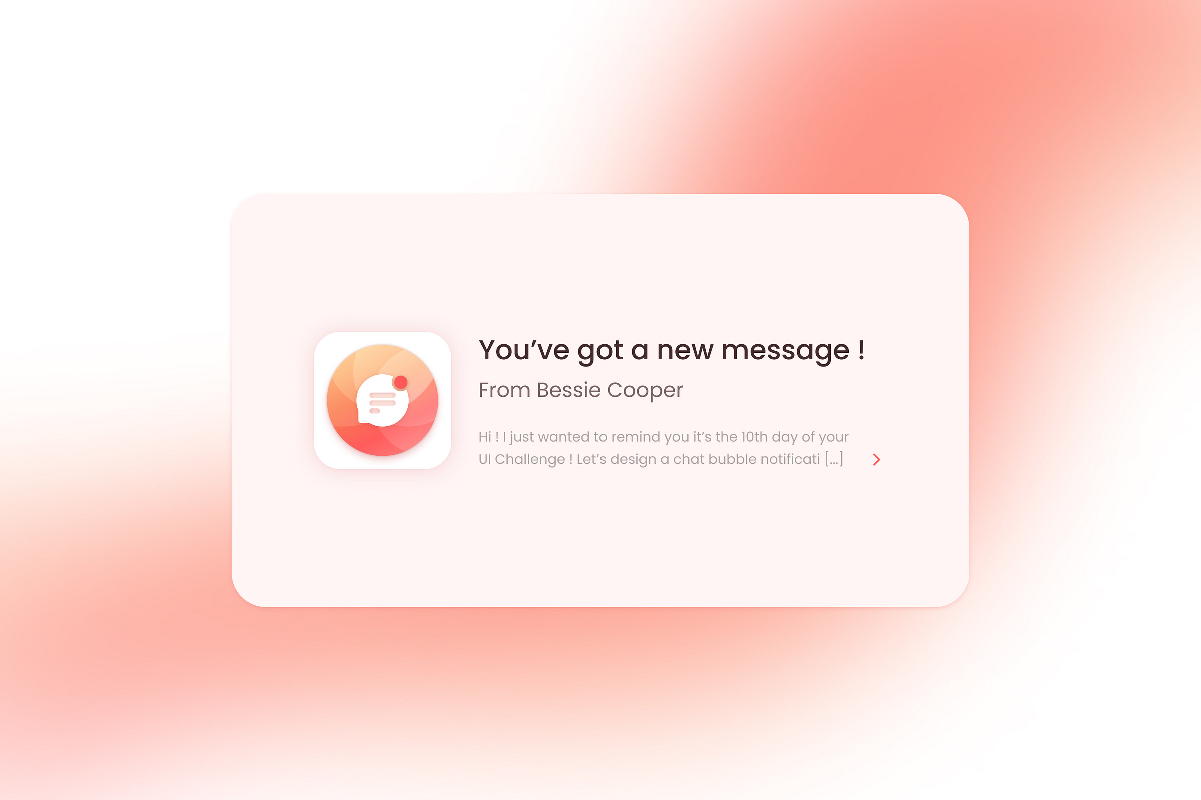 Day 10 I UI Challenge I Chat Bubble Notification by Raphaelle Odin on ...