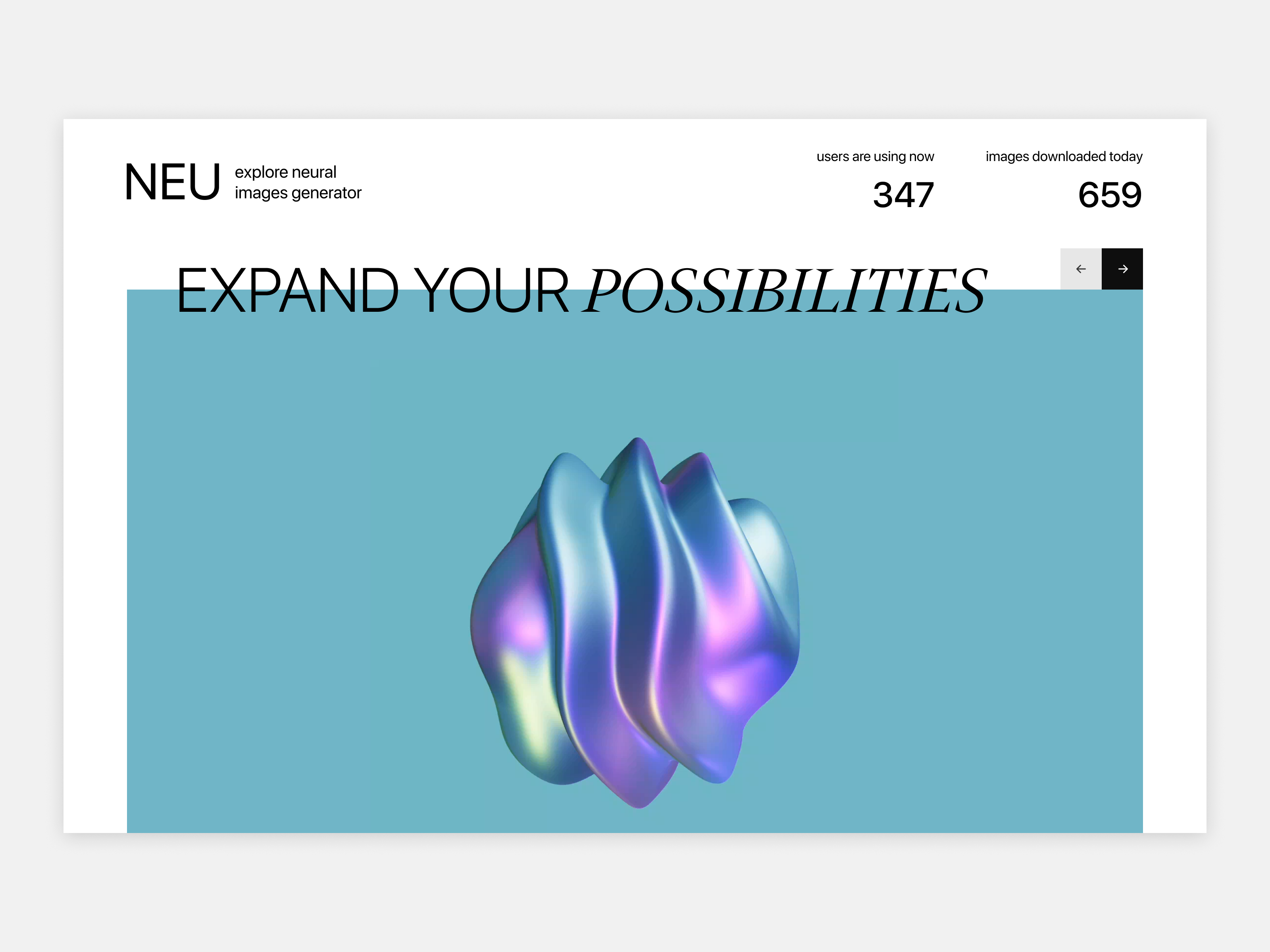 NEU - Image Generator | UI/UX Concept by Kateryna Rybak for Elementor ...