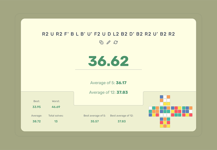Rubik's Cube Timer - Light Mode by Cheddar Design on Dribbble