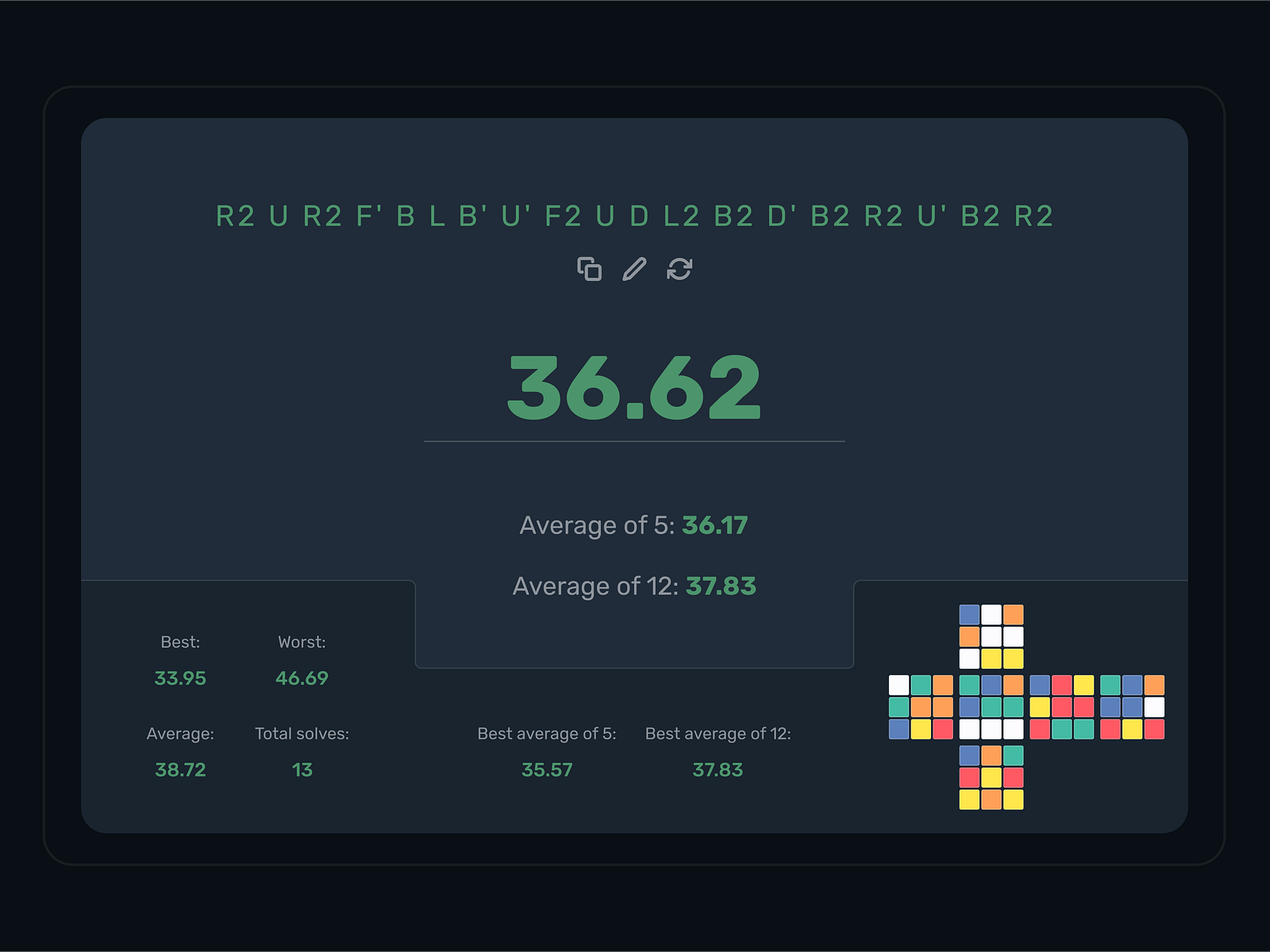 Rubik's Cube Timer - Dark Mode by Nathan Wilcox on Dribbble