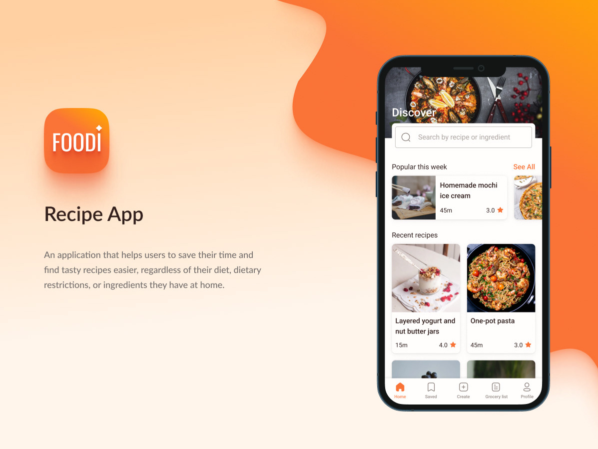 Foodi - App design by Bojana Cvetkov on Dribbble