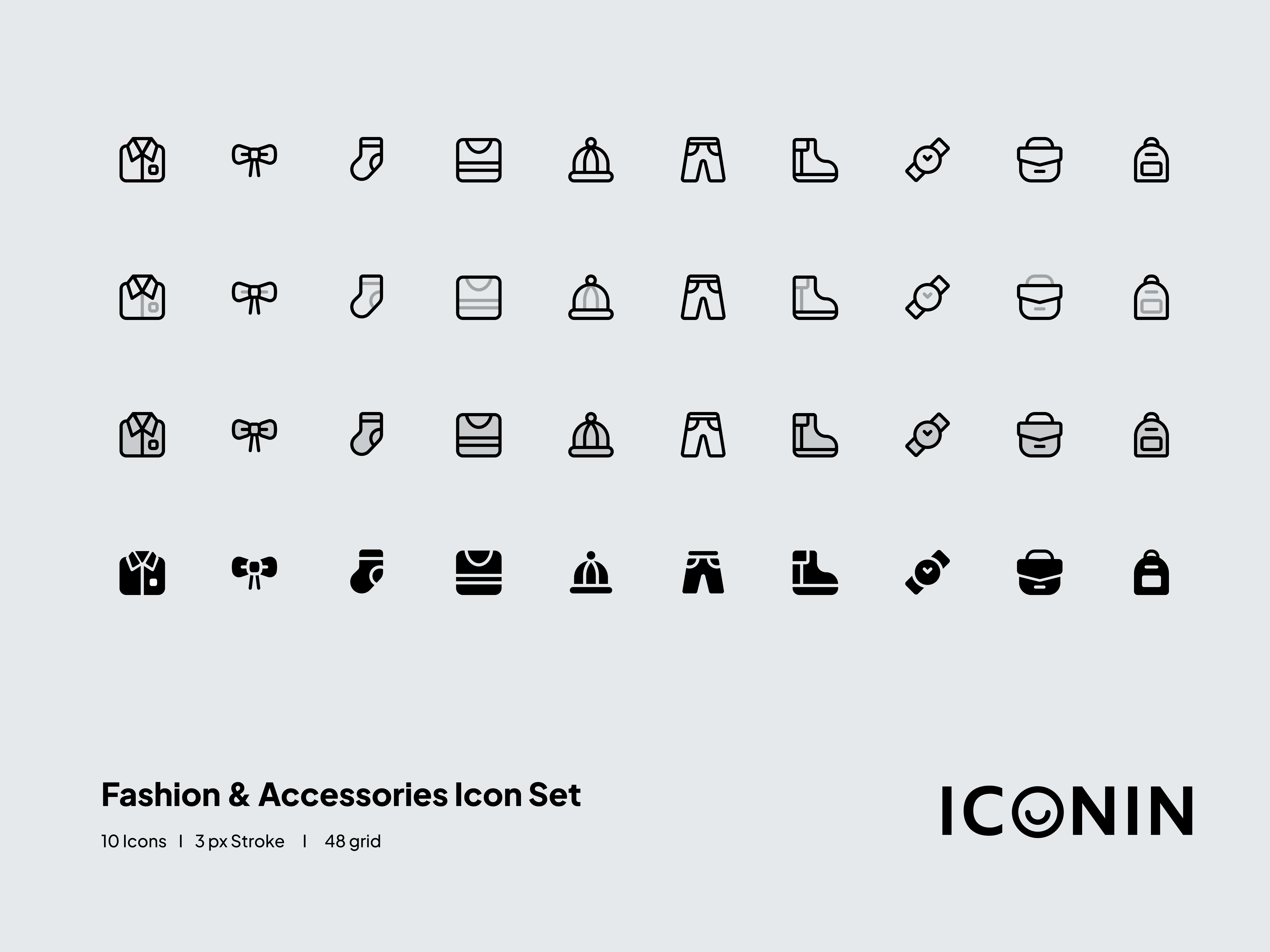 Iconin : Fashion & Accessories Icon Set by Rizky Ramadhana 🌵 for Caraka ...