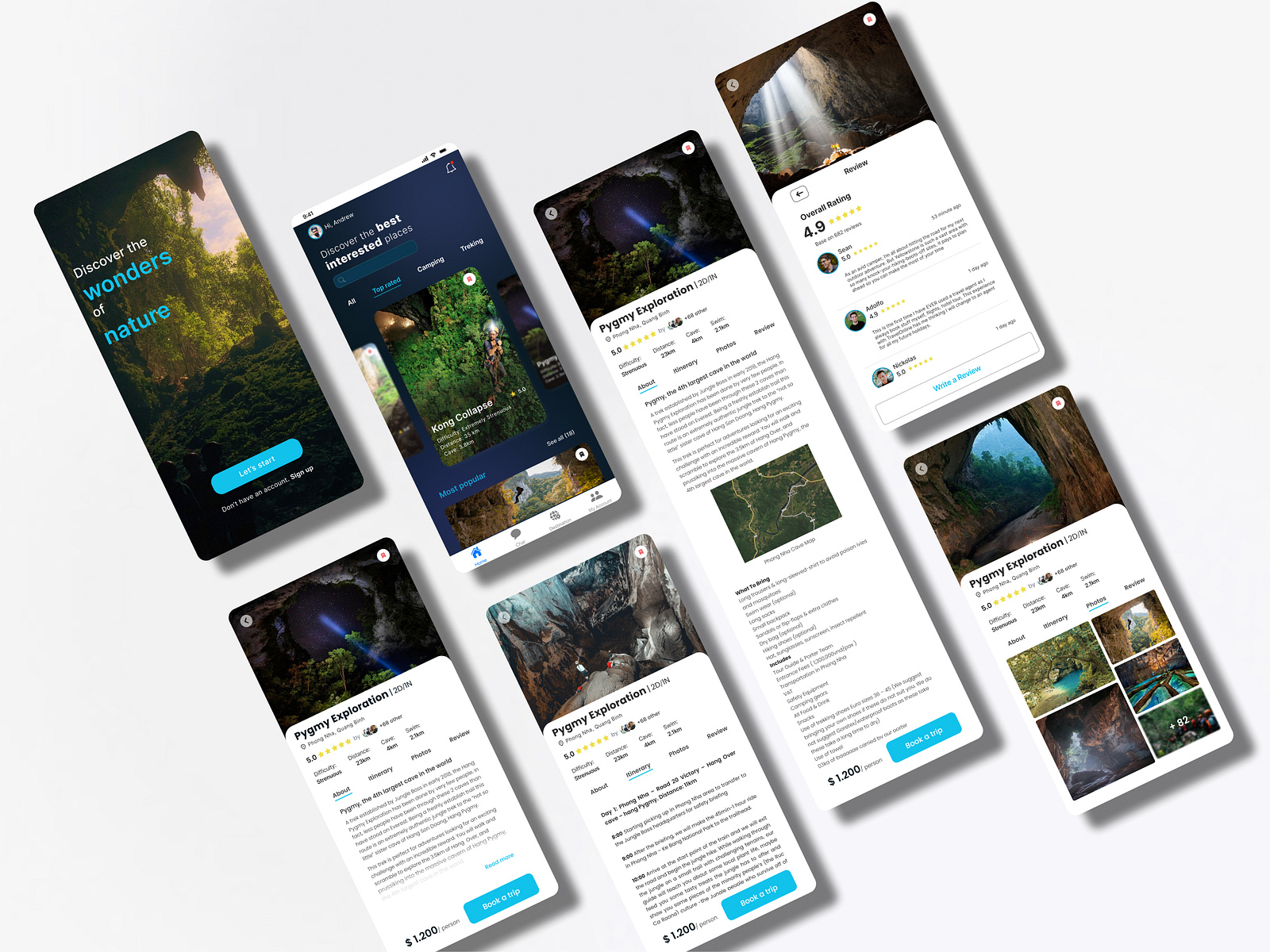 Jungle travel app by Đôn Nguyễn on Dribbble