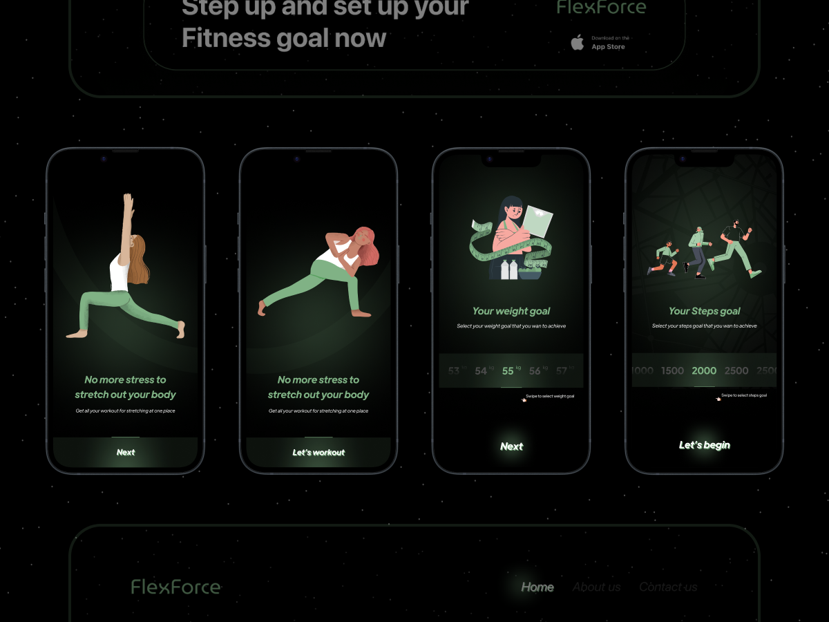 FlexForce - Fitness app website by Darshil gohel on Dribbble
