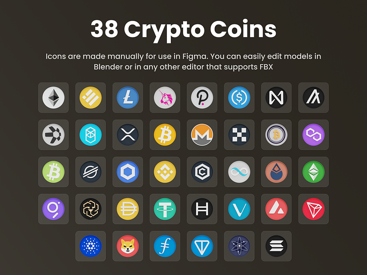 3D Crypto Coin Icon Pack by Quecko Inc. on Dribbble