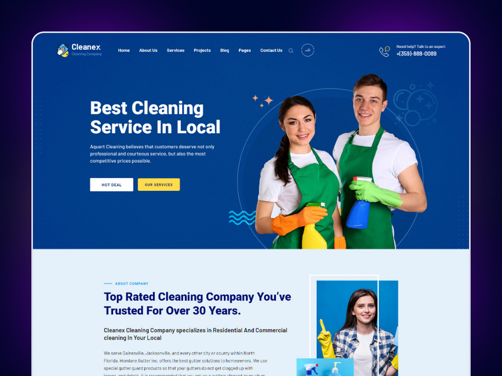 Cleanex - Cleaning Service Web Design by Md Azizur Rahman for Template ...